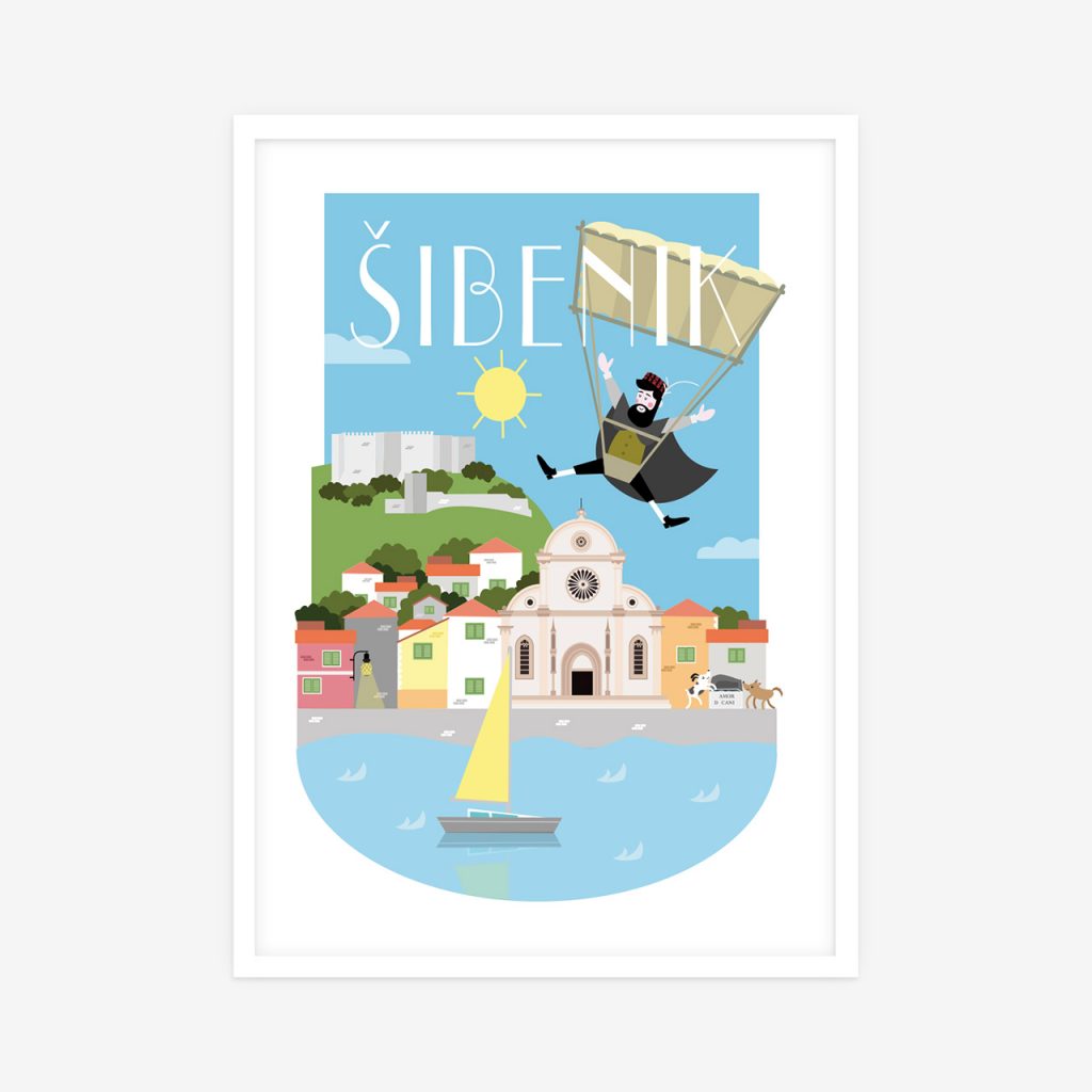 Šibenik ilustracija grada - Poster za zid - Dilemma Posters